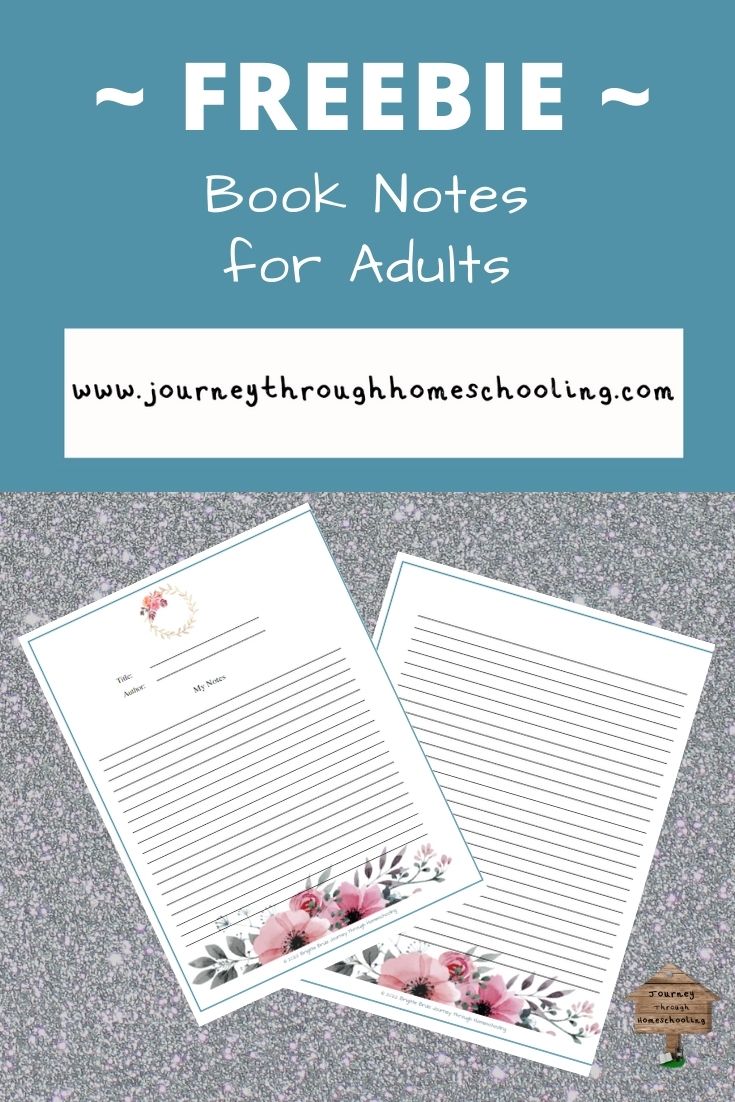 FREEBIE: Book Notes Printable for Adults – Brigitte Brulz